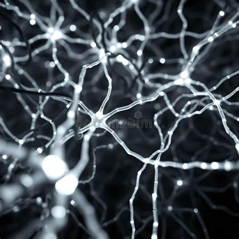 Black And White Fiber Optic Cables Neural Network Sci Fi Art Stock Illustration Illustration Of