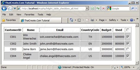 Javascript Mark All The Checkbox And Background Color The Table After Checked Checkbox