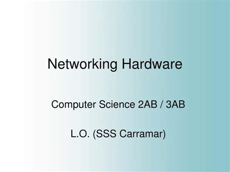PPT Networking Hardware PowerPoint Presentation Free Download ID