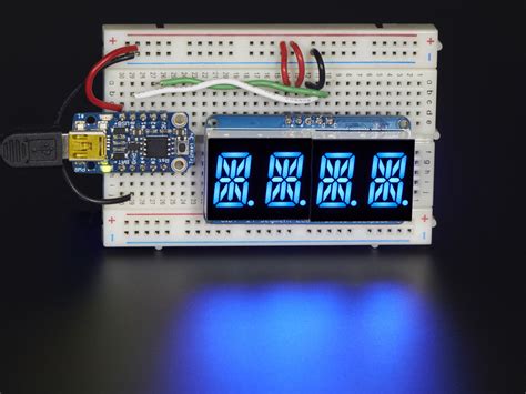 Quad Alphanumeric Display Blue 0 54 Digits W I2c Backpack