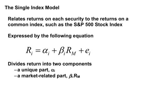 Single Index Model CAPM And APT Presentation