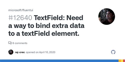 Textfield Need A Way To Bind Extra Data To A Textfield Element · Issue 12640 · Microsoft