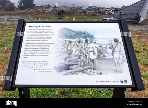 Interpretive Sign About Captain Clark Reaching The Pacific In Cape