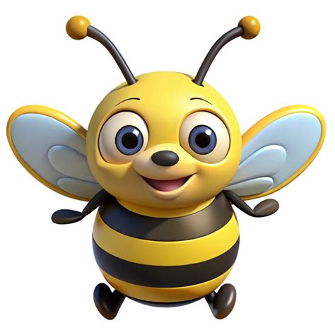 Adorable 3d Cartoon Bumble Bee Character 54809909 Png