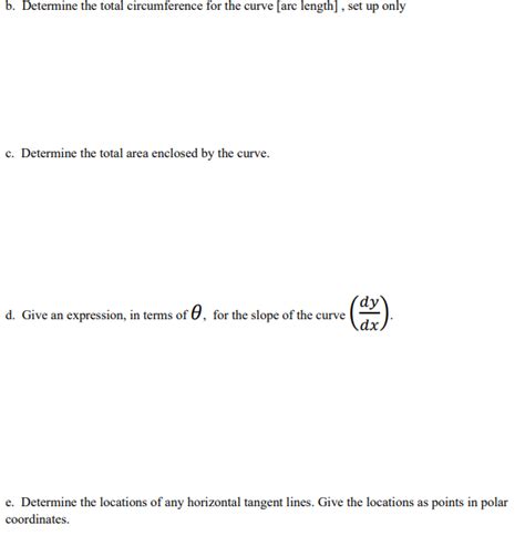 Solved Consider The Curve Given By R Cos Chegg Com