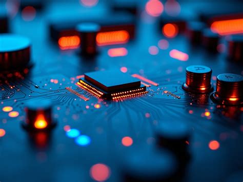 A Detailed View Of A Microprocessor Chip On A Complex Circuit Board With Glowing Traces Ai