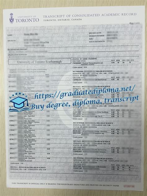 I Want To Order A Fake University Of Toronto Official Transcript Online