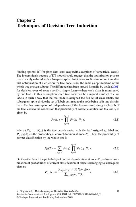 PDF Techniques Of Decision Tree Induction