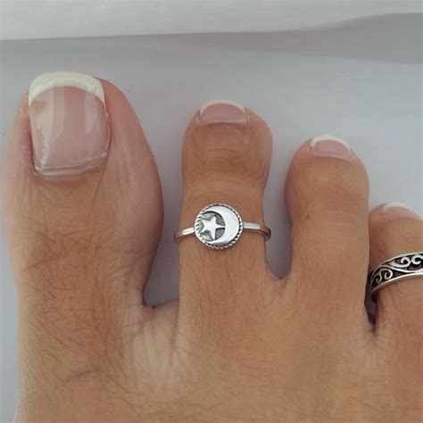 Jewelry Sterling Silver Moon And Star Toe Ring Moon Ring Star Ring