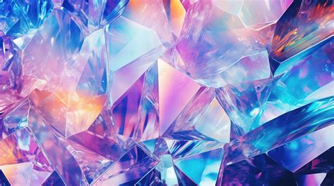 Vibrant Iridescent Textured Crystal Background In Abstract Geometric