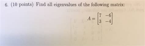 Solved Find All Eigenvalues Of The Following Matrix A 7