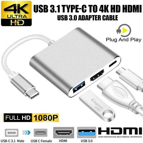 In Usb C To Hdmi Adapter K Type C To Hdmi Vga Pd Usb Port Usb C Female Port