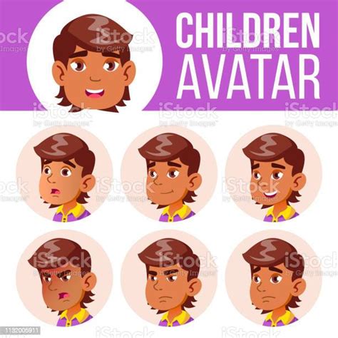 아랍 무슬림 아바타 세트 아이 벡터 초등 학교 얼굴 감정 사용자 문자 아이 긍정적 인 만화 웹 만화 머리 그림 개체 그룹에 대한 스톡 벡터 아트 및 기타 이미지 Istock