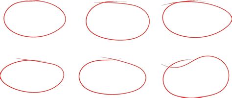 Hand Drawn Red Circle Highlighted Hand Written Red Color Circle