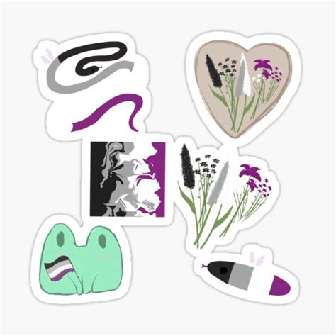 Pride Sticker Pack Asexual Sticker For Sale By Risky Biznus Redbubble