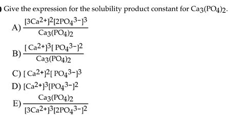 Solved Give The Expression For The Solubility Product
