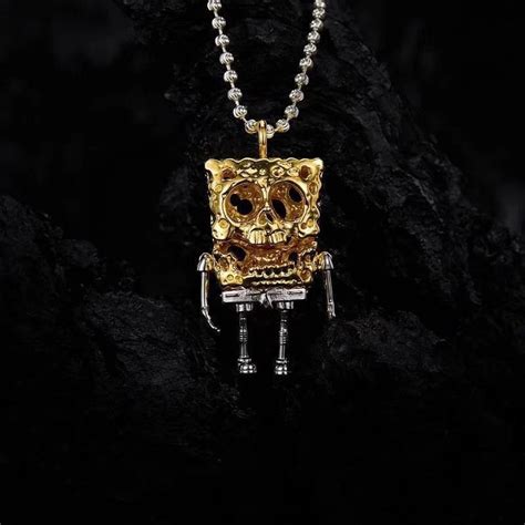 Chain × Jewelry × Streetwear Spongebob Skeleton Pendant Necklace Grailed