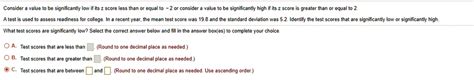 Solved Consider Value Significantly If Is Score Less Than Equal To Or Consider Value