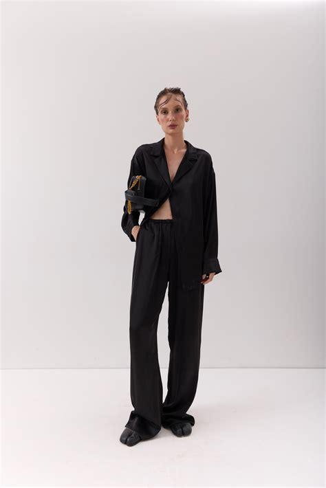 Nuga брюки сатинові чорні