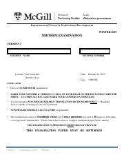 CFIN And FINE Midterm V Pdf Department Of Career Professional Development WINTER
