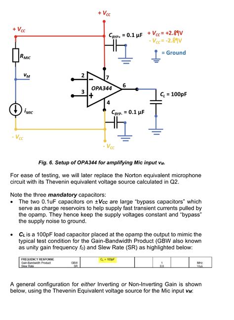 Solved Fig 6 Setup Of OPA344 For Amplifying Mic Input Chegg Com