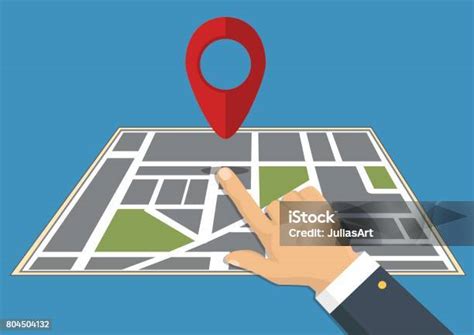 지도입니다 탐색 배달의 개념입니다 손 위치에 나타냅니다 벡터 일러스트 레이 션 거리에 대한 스톡 벡터 아트 및 기타 이미지 거리 관광 관광객 Istock