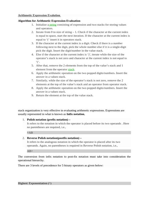 Evaluate Arithmetic Expression Pdf Computer Programming Mathematics