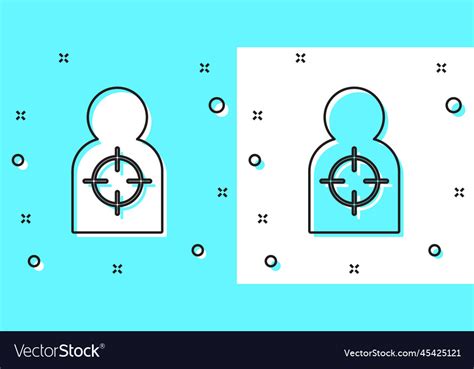 Black Line Human Target Sport For Shooting Icon Vector Image