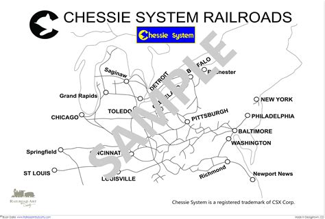 Chessy System Railroad Route Map Etsy