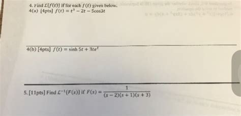 solved 4 find tf t if for each 1 given below 4 a