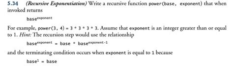 Solved 534 Recursive Exponentiation Write A Recursive