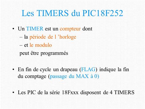 Les Timers Du Pic V1 0 Novembre T B Ppt Télécharger