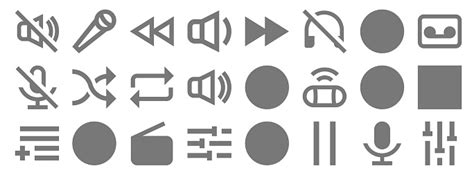 음악 라인 아이콘 선형 집합입니다 조정 일시 중지 조정 재생 목록 재생 재생 반복 카세트 빠른 감기 마이크와 같은 품질 벡터 라인 세트 0명에 대한 스톡 벡터 아트 및 기타