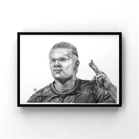 Haaland Pencil Drawing Original Artwork Gfirthart