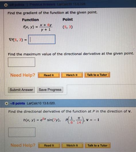 solved find the gradient of the function at the given point