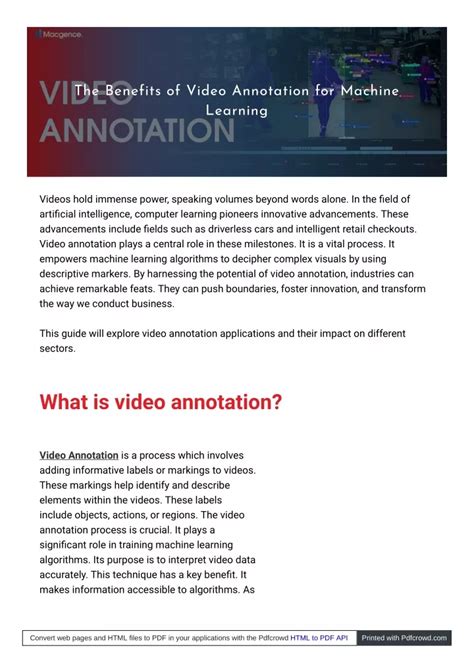 Ppt Empowering Machine Learning Through Video Annotation Macgence