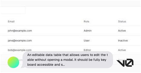 An Editable Data Table That Allows Users To Edit The Table Without