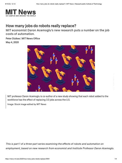 how many jobs do robots really replace mit news massachusetts