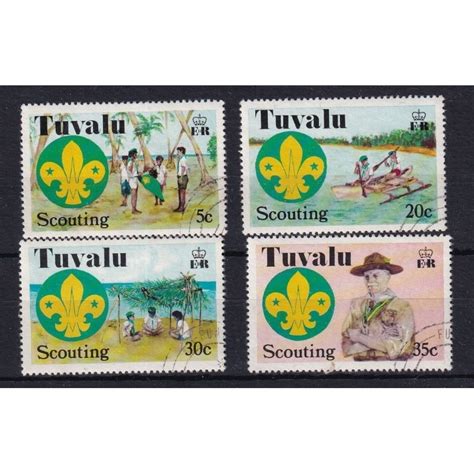 S023 Tuvalu 1977 50th Anniversary Of Scouting In The Central Pacific 4v