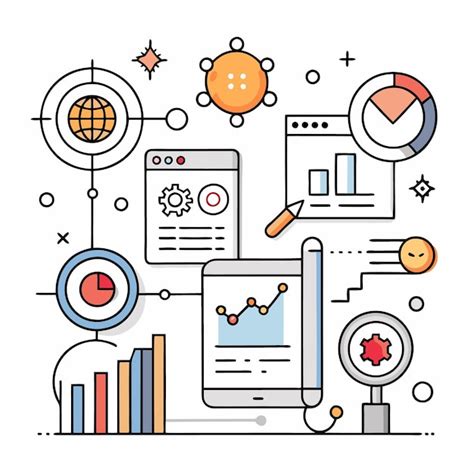 Infografía De Marketing Digital Con Gráficos Y Iconos Vector Premium