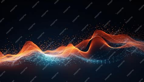 Premium Photo Wave Of Particles And Lines Big Data Visualization Abstract Background With A