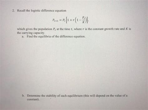 Answered 2 Recall The Logistic Difference… Bartleby