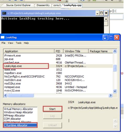 debugging native memory leaks part 1 leakdiag ofek s visual c stuff