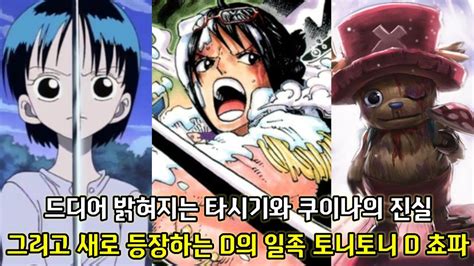 [원피스 2가지 떡밥 분석] 드디어 밝혀지는 타시기와 쿠이나의 진실 그리고 새로 등장하는 D의 일족 토니토니 D 쵸파 Youtube