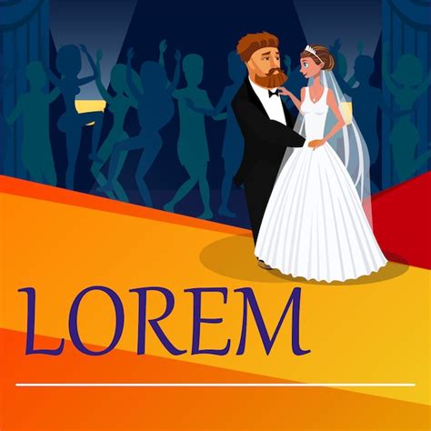 Premium Vector Newlyweds First Dance Vector Banner With Lettering