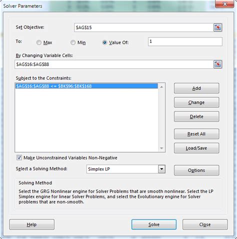 Problem With Solver In Vba Rexcel