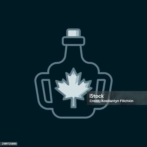 라인 병 메이플 시럽 아이콘 절연 통 통 검은 배경 그림자가 있는 평면으로 채워진 윤곽선 스타일입니다 벡터 가득 찬에 대한 스톡 벡터 아트 및 기타 이미지 Istock