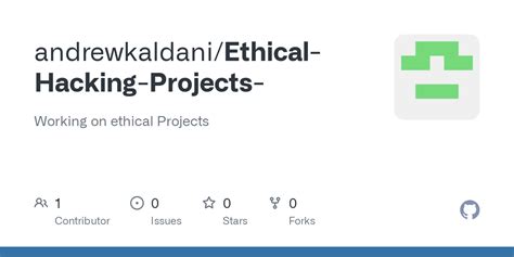 Github Andrewkaldaniethical Hacking Projects Working On Ethical