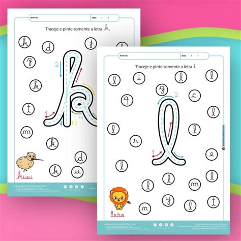 Alfabeto Cursivo Minúsculo Com Tema De Animais Atividades Deysiane Sensei