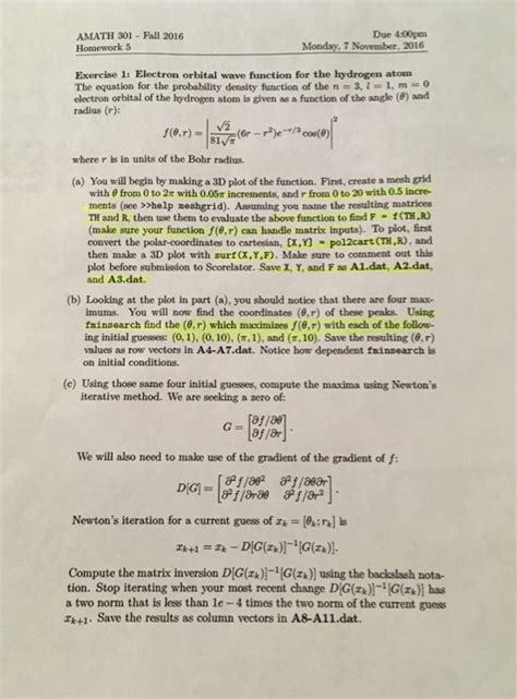 Solved Electron Orbital Wave Function For The Hydrogen Atom